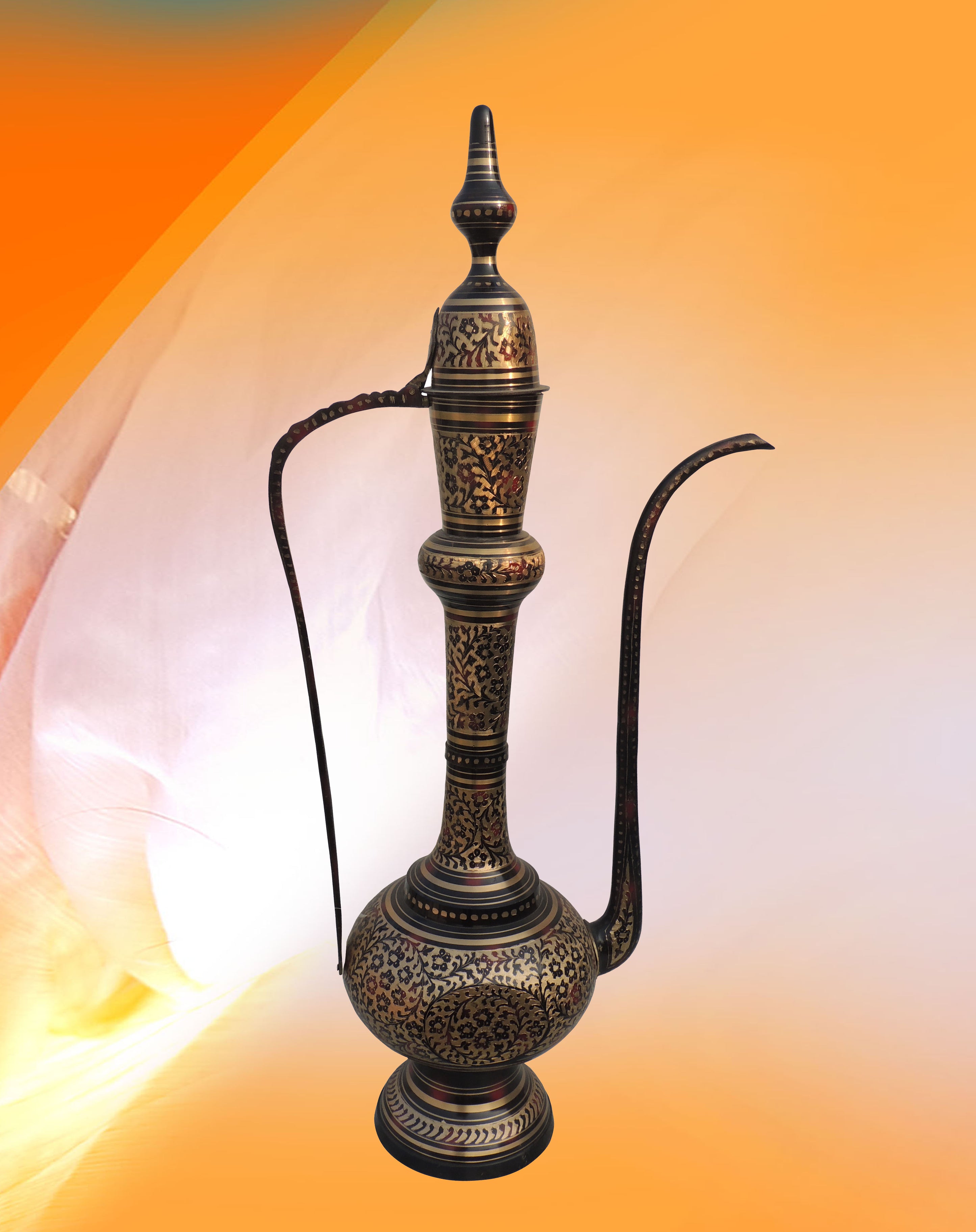 Elegant Brass Surahi | Black Brass Metal Surahi Online – StrawBiz